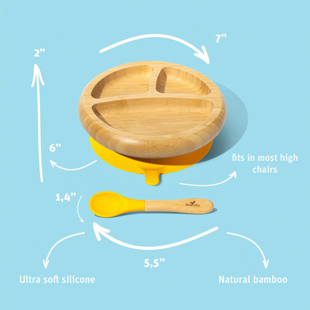 Avanchy | Bamboo Suction Baby Plate + Spoon - Balanced Meals Made Easy ...