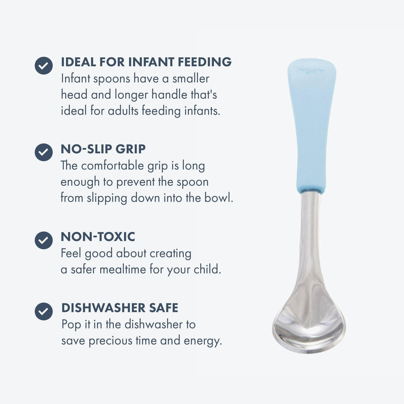 Avanchy | Stainless Steel Infant Spoons - BLW Baby Self Feeding Spoon